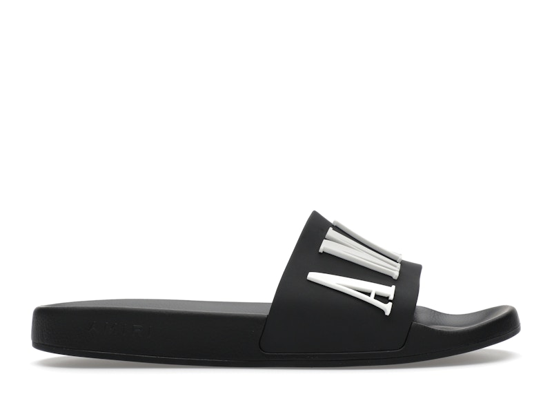 AMIRI Pool Slide Debossed Logo Black Black White Men's - PS22MFF001-004 ...