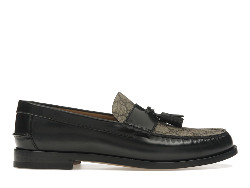Gucci Tassel GG Canvas Loafers Black Ebony Men's - 673817 Gucci Tassel GG Canvas Loafers Black Ebony Men's - 673817