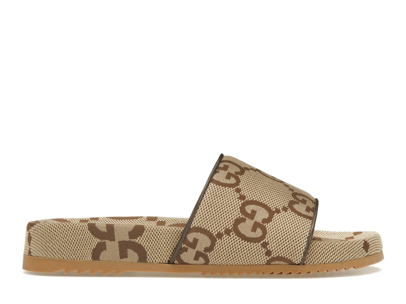 Gucci maxi GG Canvas Slides Camel Ebony Men's - ‎624695 UKOD0 2673 - US