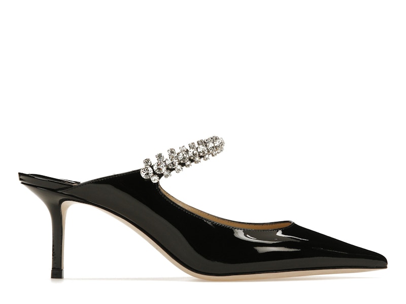 Jimmy Choo Bing 65mm Heeled Mule Black Patent Leather - BING65PAT#BLACK ...