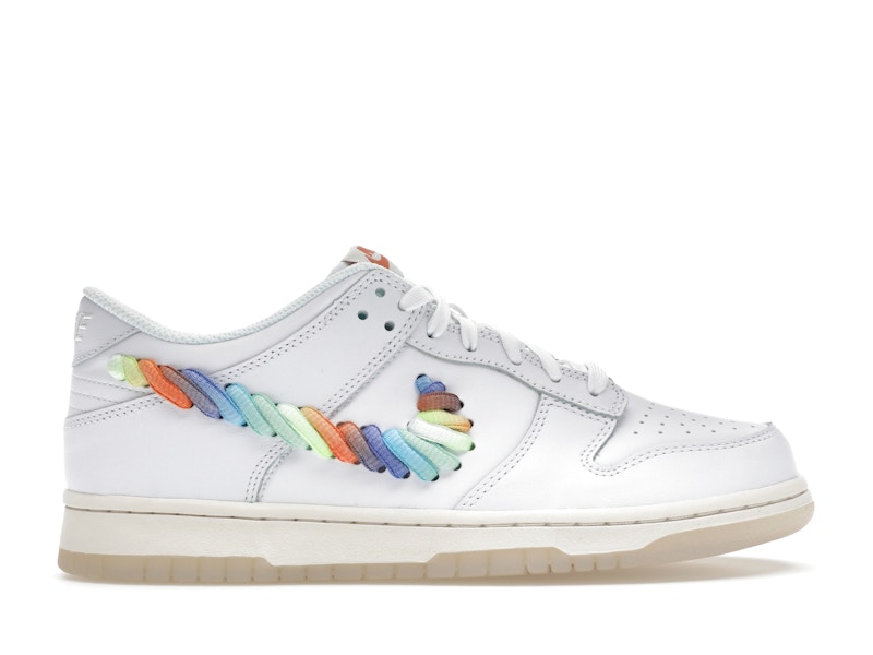 Nike Dunk Low SE Rainbow Lace Swoosh White (GS) - FN4861-100 - US