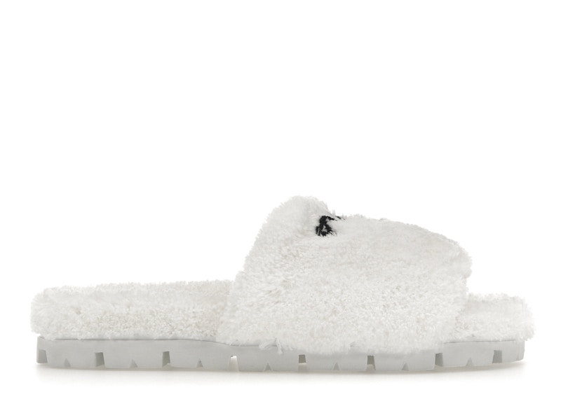 Prada Terry Cloth Slide White Black (Women's) - 1XX602-H39-F0964-F-020 - GB