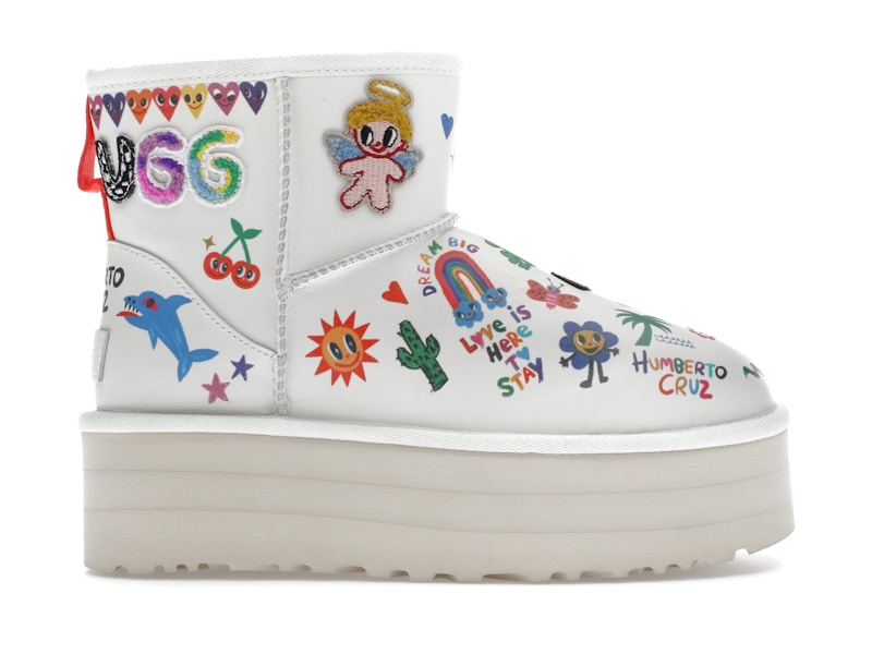 UGG Classic Mini Platform Boot Pop Sketch (Women's) - 1153065-WHT - US