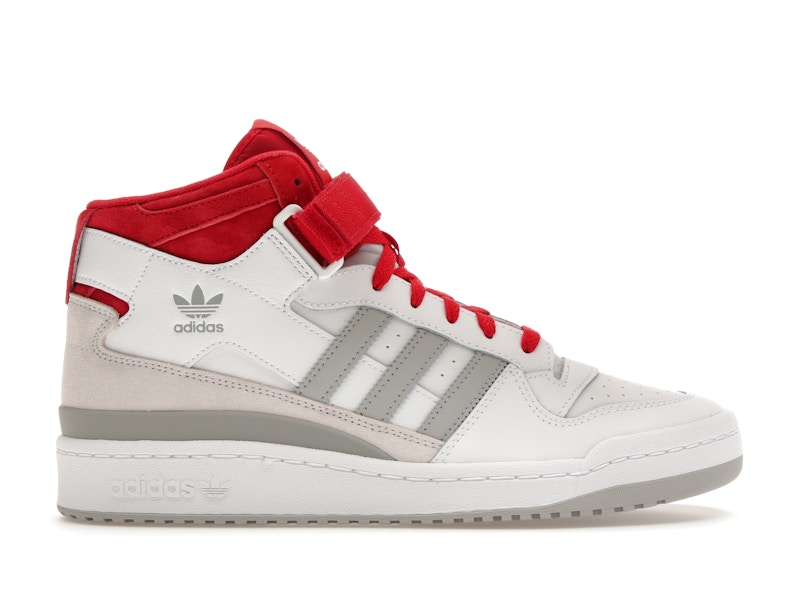 adidas Forum Mid White Red Grey 男士 - FY6819 - TW