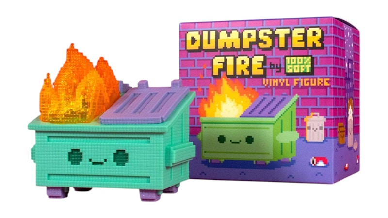 100% Soft 8-Bit Dumpster Fire Vinyl Figure - KR