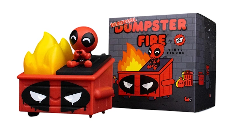 100% Soft Deadpool Dumpster Fire Vinyl Figure - GB