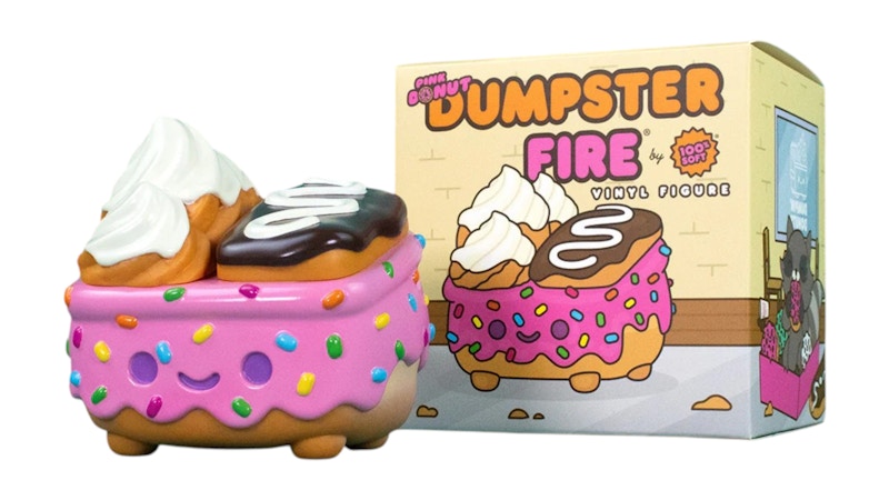 100% Soft Dumpster Fire Donut Pink Vinyl Figure - US