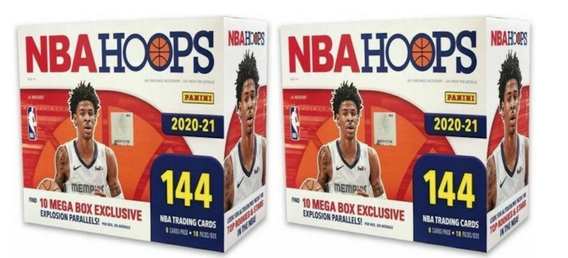 2020-21 Panini NBA Hoops Basketball Mega Box 144 Cards 2x Lot - 2020-21