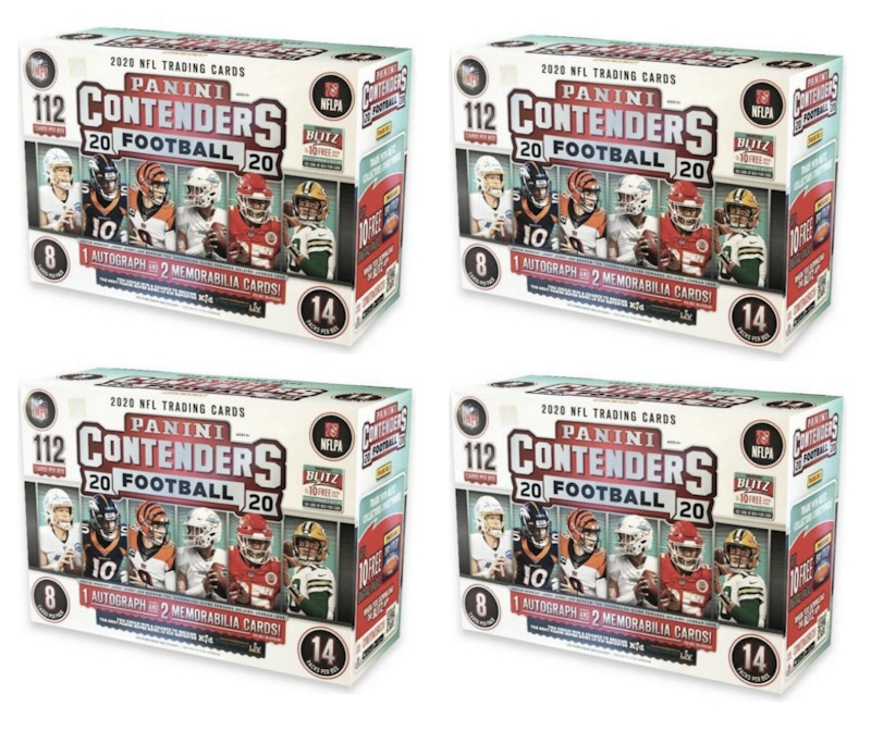 2020 Panini Contenders Football Mega Box (14 Packs) 4x Lot - 2020
