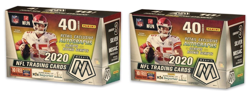 2020 Panini Mosaic Football 40 ct. Mega Box 2x Lot - 2020 - US