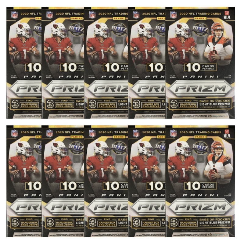 2020 Panini Prizm Football Hanger Box 10 ct Light Blue 10x Lot - 2020 - US