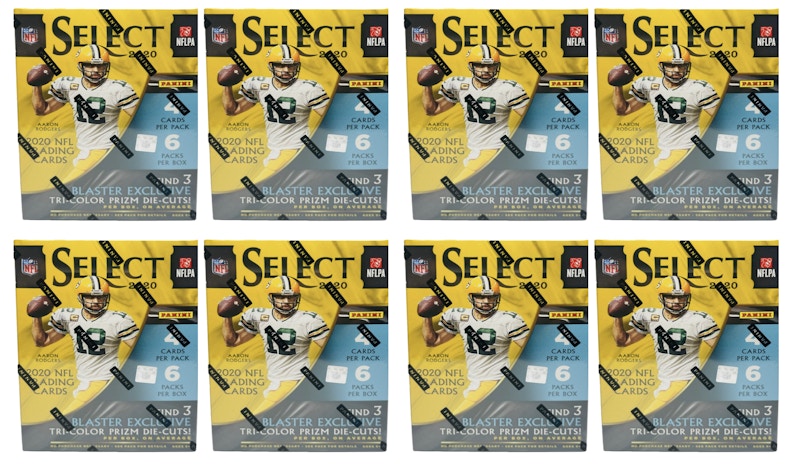 2020 Panini Select Football Blaster Box 8x Lot (Tri-Color Die-Cuts) - 2020
