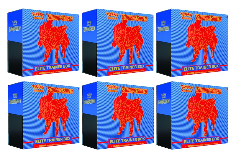 2020 Pokémon Sword & Shield Zamazenta Elite Trainer Box 6x Lot - 2020 - CN