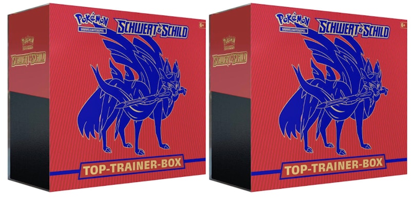 Pokémon TCG Schwert & Schild Top Trainer Box (Rot) 2x Lot
