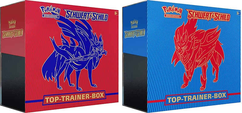 Pokémon TCG Schwert & Schild Top Trainer Box (Rot/Blau) 2x Bundle - ES