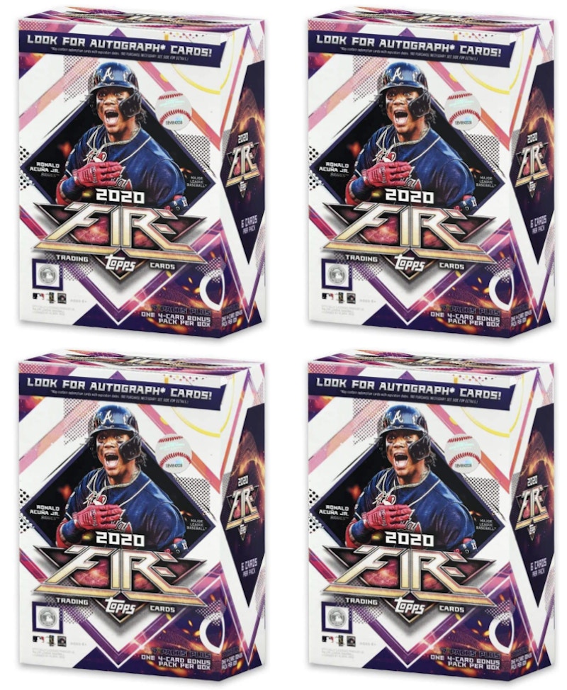 2020 Topps Fire Baseball Blaster Box 4X Lot - 2020 - US