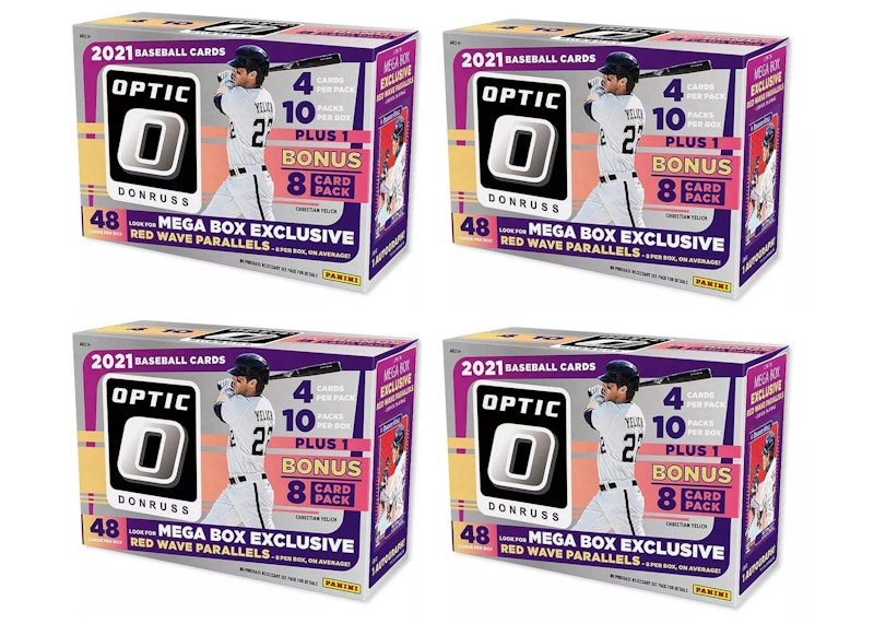 2021 Panini Donruss Optic Baseball Mega Box (Red Wave Parallels) 4x Lot ...