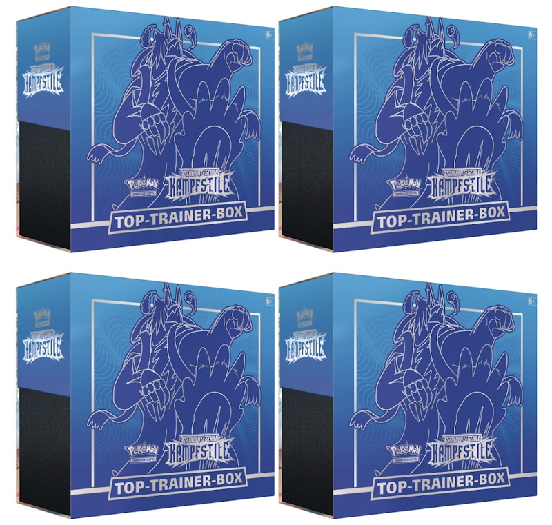 Pokémon TCG Schwert & Schild Kampf Stile Top Trainer Box (Blue) 4x Lot