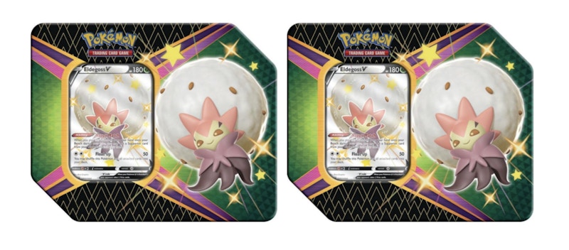 Pokémon TCG Sword & Shield Shining Fates Eldegoss V Tin 2X Lot (6 ...