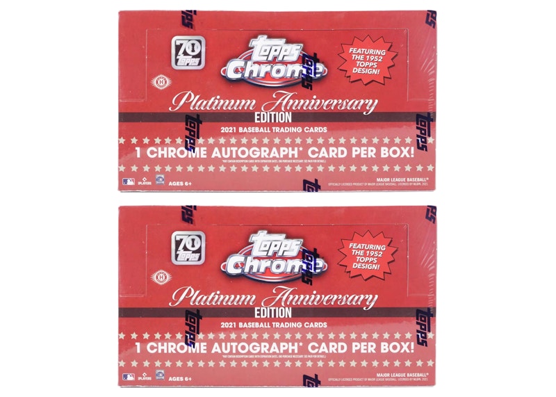 2021 Topps Chrome Platinum Anniversary Baseball Hobby Box 2x Lot - 2021 ...
