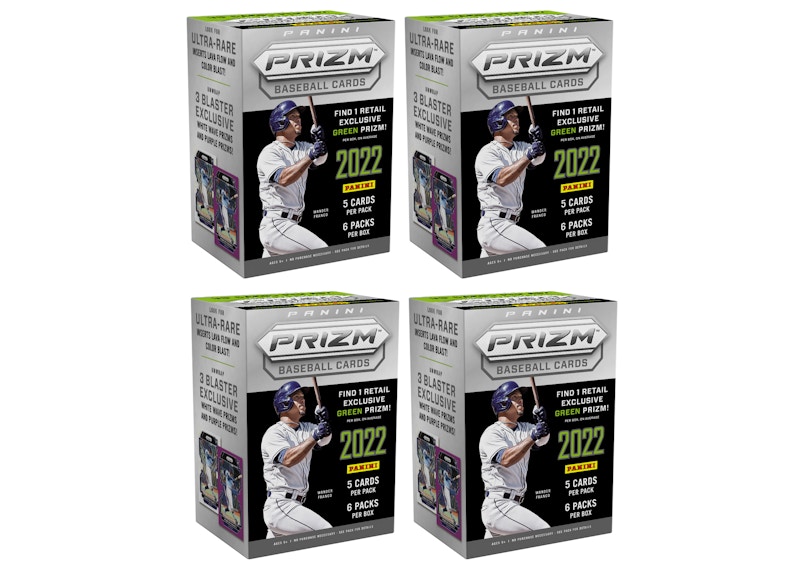 2022 Panini Prizm Baseball Blaster Box (Green Prizm) 4x Lot - 2022 - US
