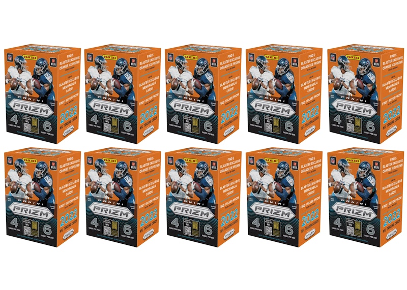 2022 Panini Prizm Football Fanatics Blaster Box (Orange Ice Prizms) 10x ...