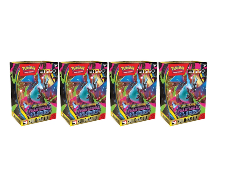 2025 Pokémon Mega Evolution Phantasmal Flames Build & Battle Box 4x Lot ...