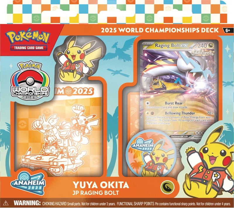 2025 Pokemon World Champion Deck Anaheim Yuya Okita Raging Bolt ex Box ...
