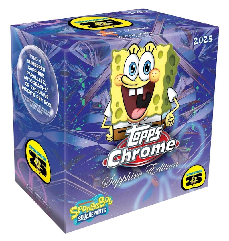 2025 Topps Chrome Spongebob Sapphire Edition Hobby Box - 2025 - US