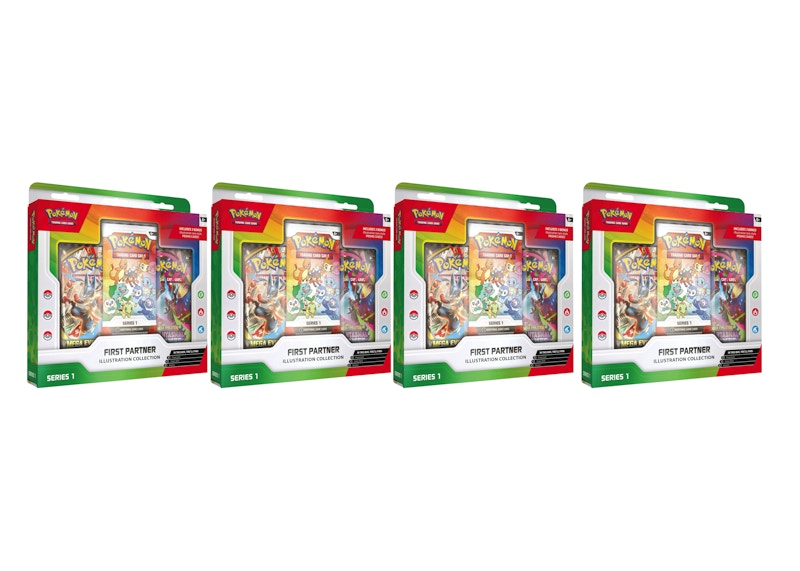 2026 Pokémon First Partner Illustration Collection Series 1 Box 4x Lot ...