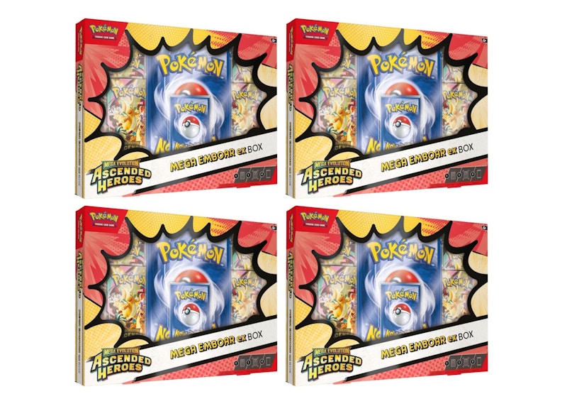 2026 Pokemon Mega Evolution Ascended Heroes Mega Emboar ex Box 4x Lot ...