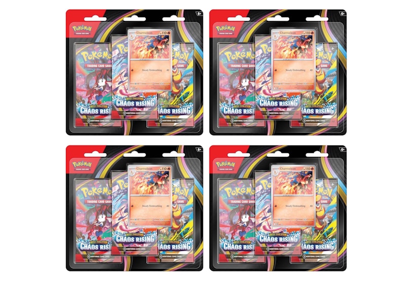 2026 Pokémon Mega Evolution Chaos Rising Charmeleon 3 Pack Blister 4x ...
