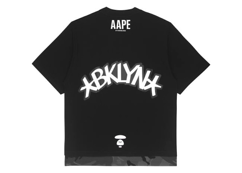 BAPE x NBA Style Ape Face Blooklyn Nets Basketball Tee Black Men's ...