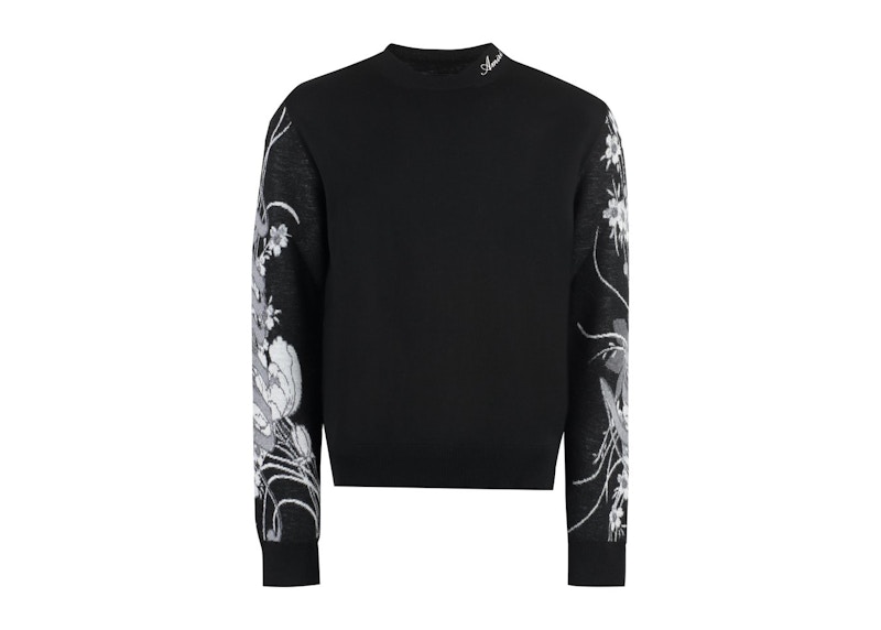 AMIRI Floral Arm Print L/S T-shirt Black Men's - US