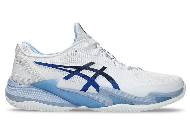 ASICS Court FF 3 Novak Clay White Tuna Blue Men's - 1041A521-967 - US