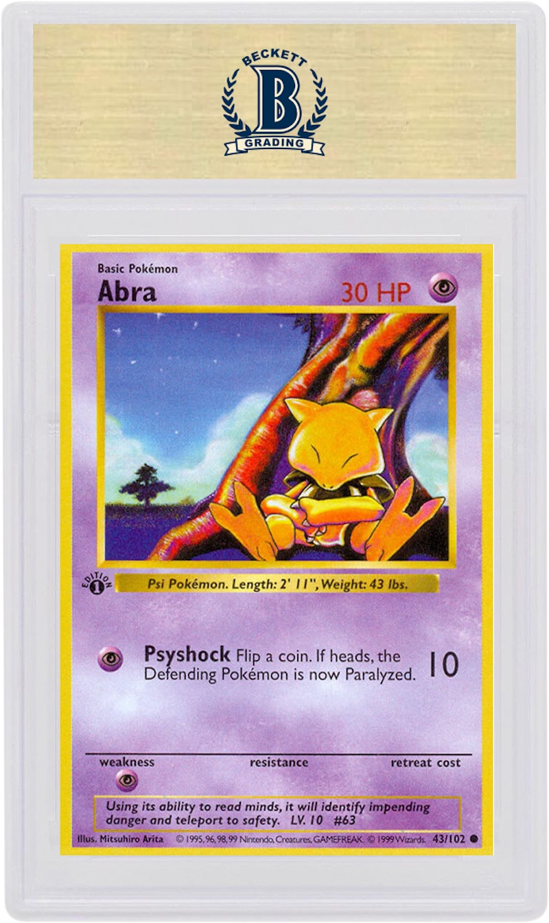 Abra 1999 Pokemon TCG Base Set 1st Edition #43/102 (PSA or BGS Graded ...