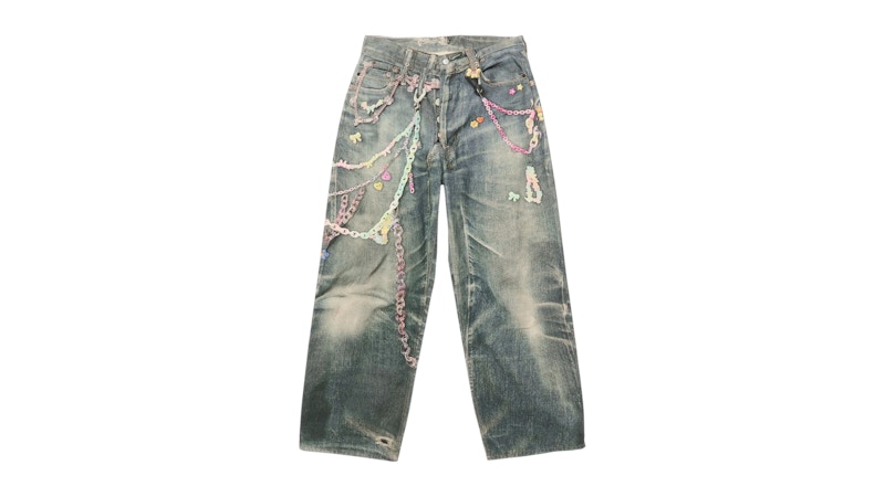 Acne Studios Vintage Chain Detail Loose Jean Blue Men's - SS25 - US
