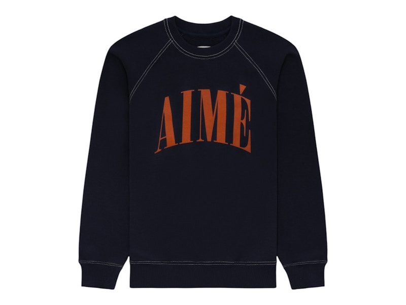 Aime Leon Dore Aime Logo Crewneck Sweatshirt Navy Men's - FW24 - US