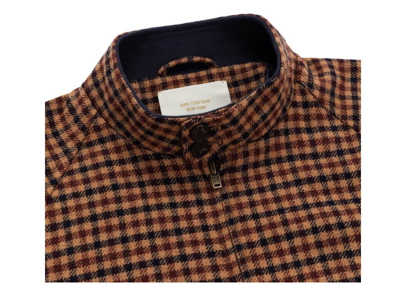 Aime Leon Dore Wool Harrington Jacket Brown Gingham Men's - FW21 - US