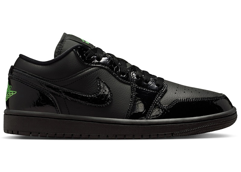Jordan 1 Low SE Black Croc Scream Green (Women's) - IQ9701-010 - GB