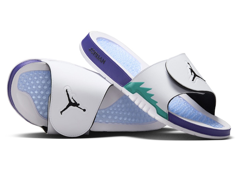 Jordan Hydro 5 Retro Slide White New Emerald Grape Ice Black Men's ...