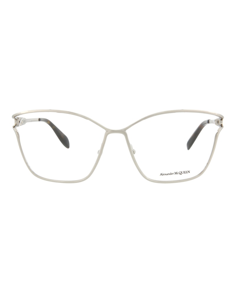 Alexander McQueen Cat Eye-Frame Metal Optical Frames Silver Silver ...