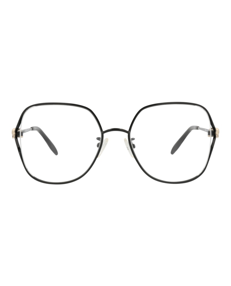 Alexander McQueen Square-Frame Metal Optical Frames Black Black ...