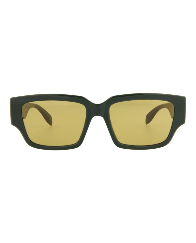 Alexander McQueen Square/Rectangle-Frame Acetate Sunglasses Green ...