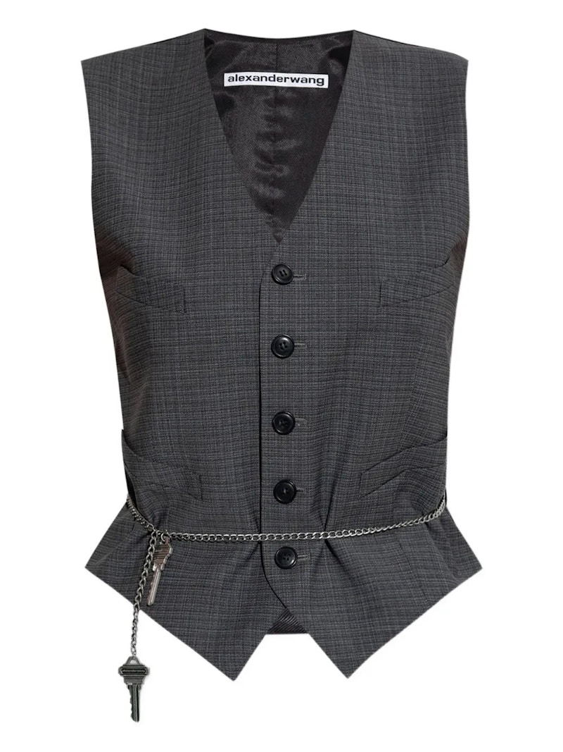Alexander Wang Chain Tailored Vest Dark Grey Melange - FW25 - US