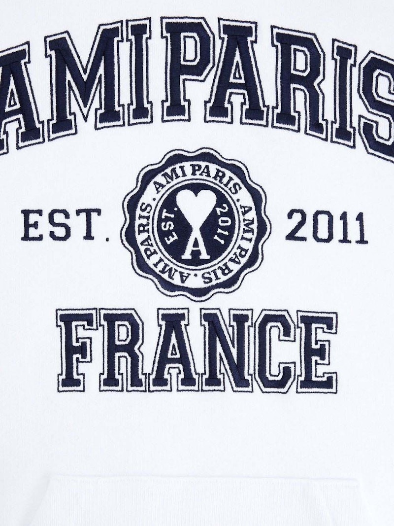 Ami Paris Logo Hoodie White Men's - US