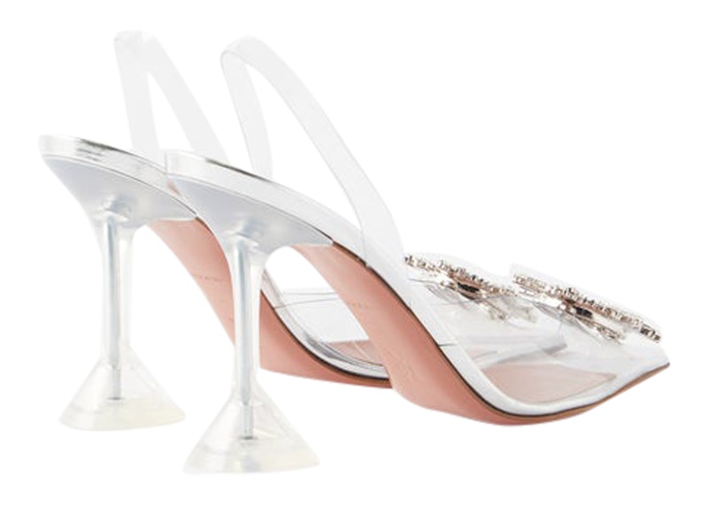 Amina Muaddi Begum 95mm Glass PVC Sling Transparent - Sneakers - US