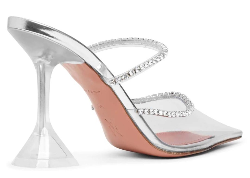Amina Muaddi Gilda 95mm Glass PVC Mule Transparent - Sneakers - US