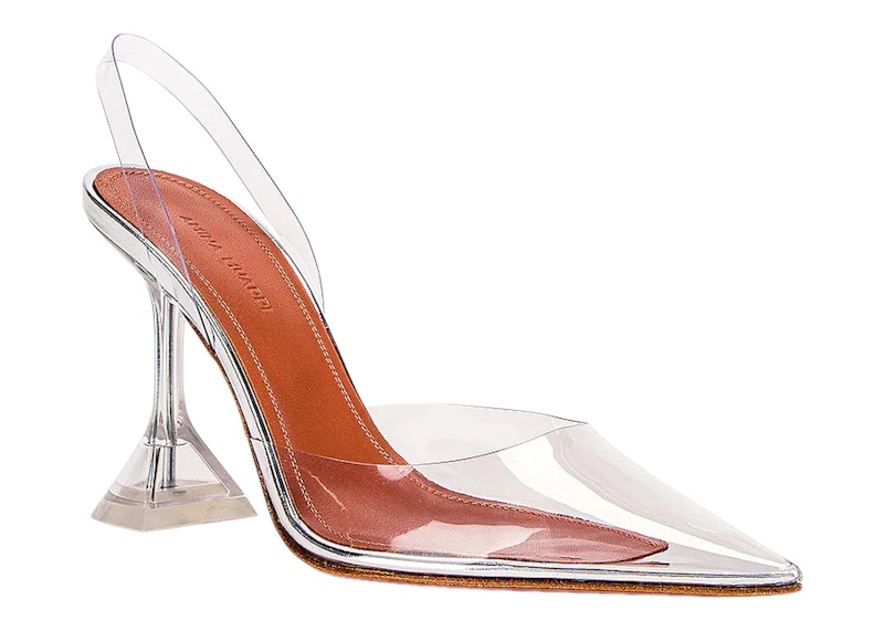 Amina Muaddi Holli 95mm Glass PVC Sling Transparent - Sneakers - US
