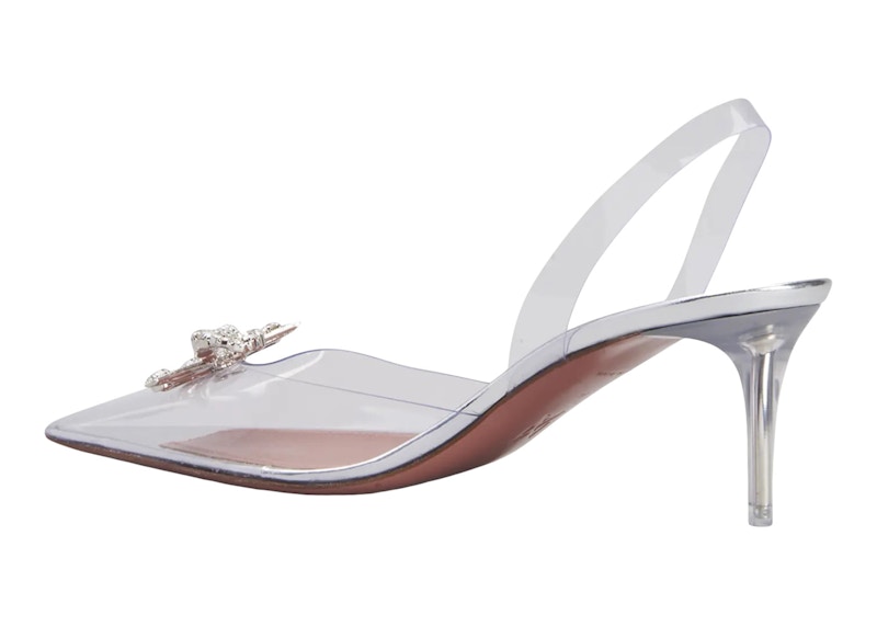 Amina Muaddi Rosie 60mm Glass PVC Sling Transparent - Sneakers - US